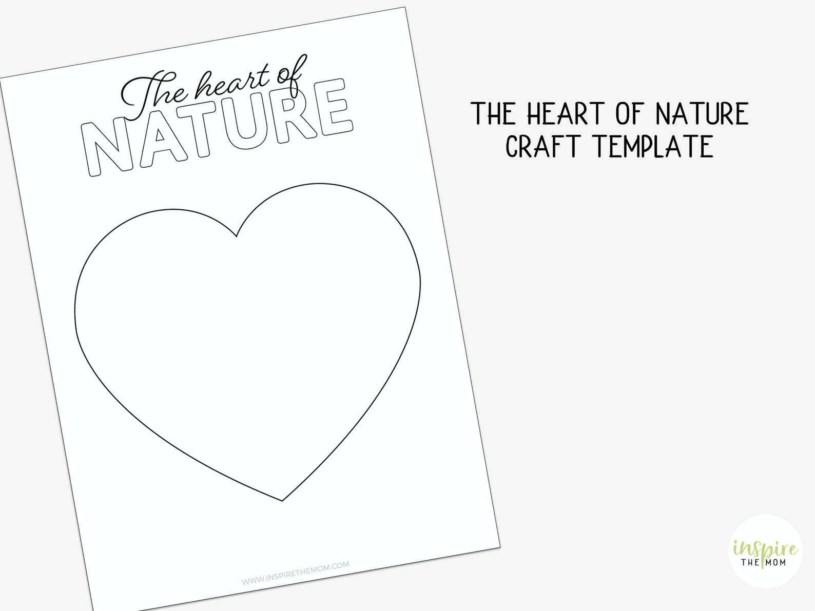 The Heart of Nature Craft Template, Heart Craft, Nature Study ...