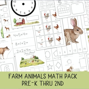 Farm Animal Unit BUNDLE, Nature Study, Math, Language Arts, Handwriting ...