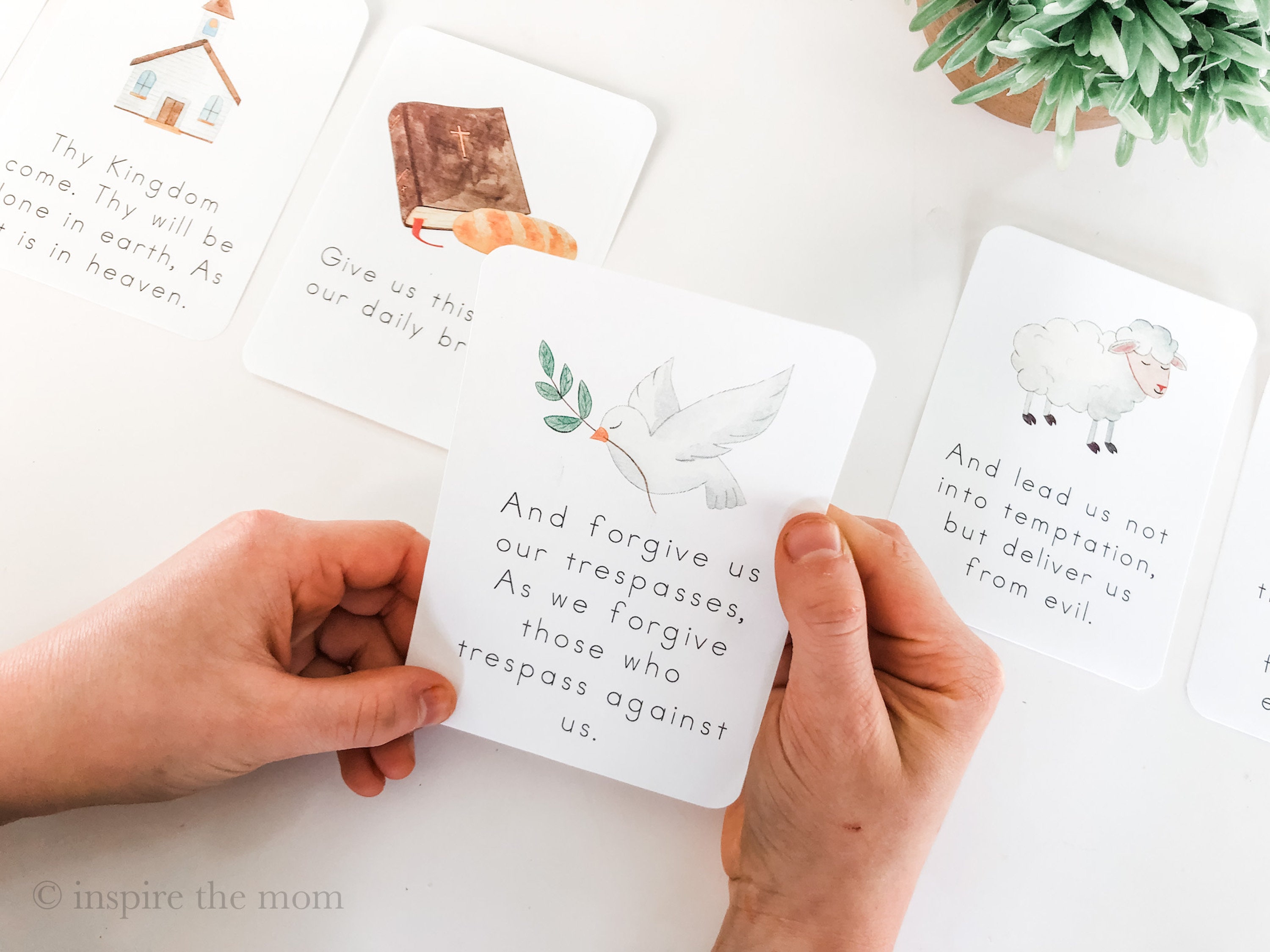 The Lord's Prayer Cards, the Lord's Prayer Printable, Kids Prayer Cards ...