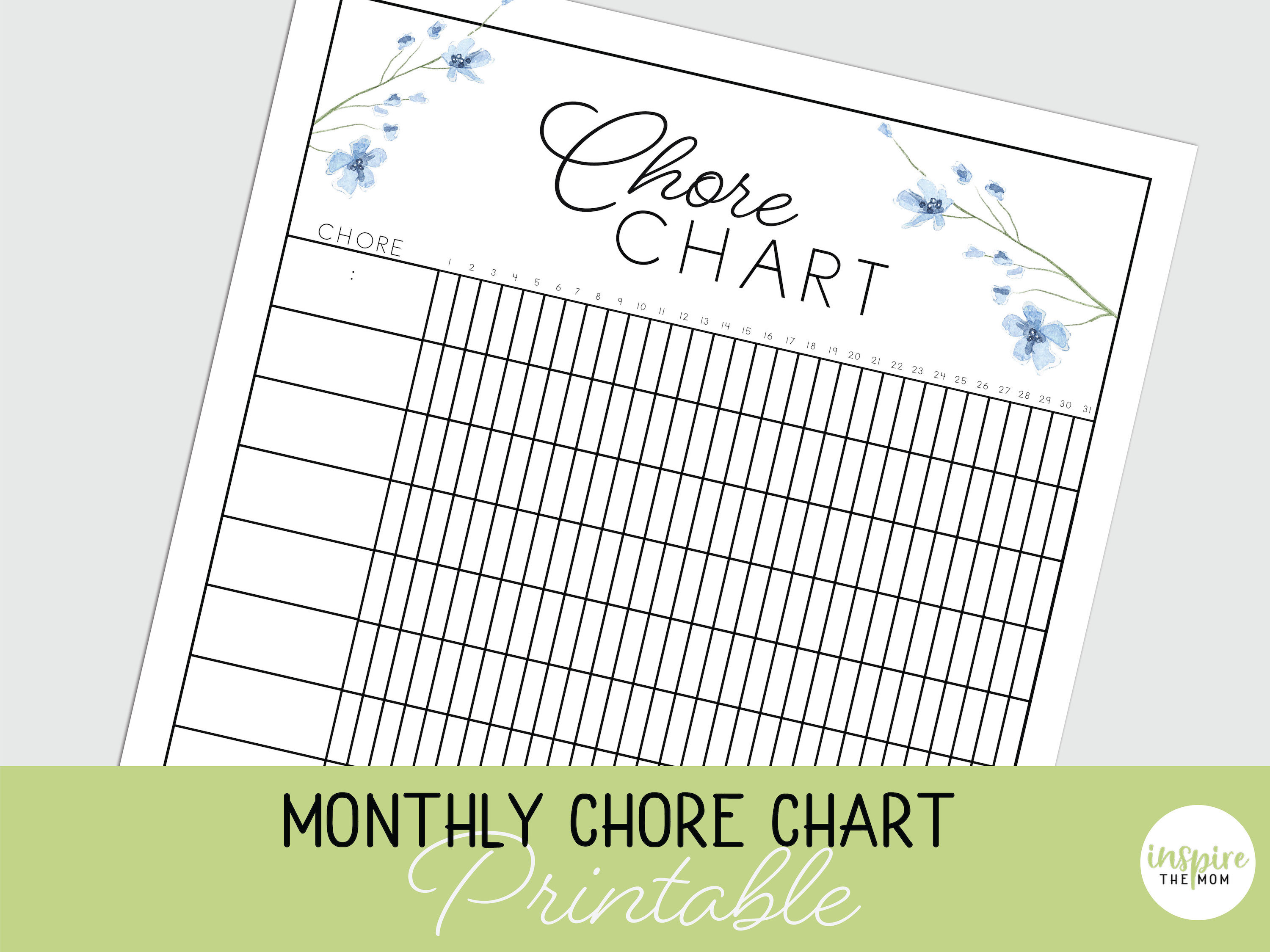 Monthly Chore Chart, Kids Chore Chart, Tracking Sheets, Homeschool ...