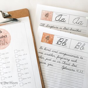 Cursive Alphabet Bible Verse Copywork, Cursive Copywork, Cursive ...