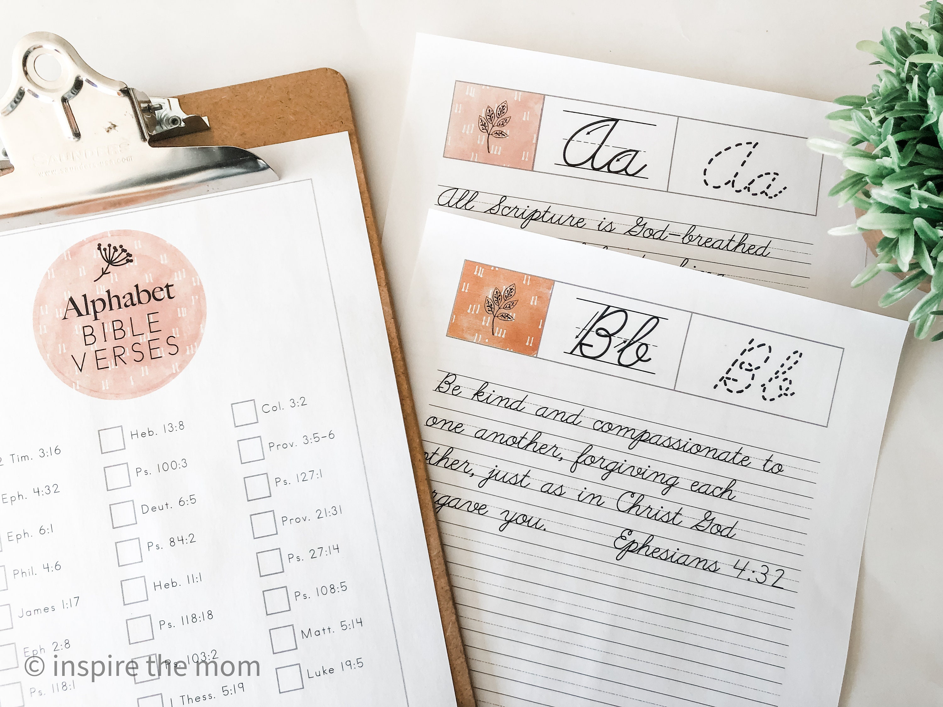 Cursive Alphabet Bible Verse Copywork, Cursive Copywork, Cursive ...