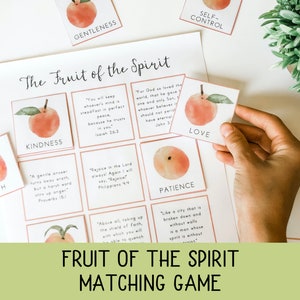 Fruit of the Spirit Printable Matching Game, Galatians 5 Activity ...
