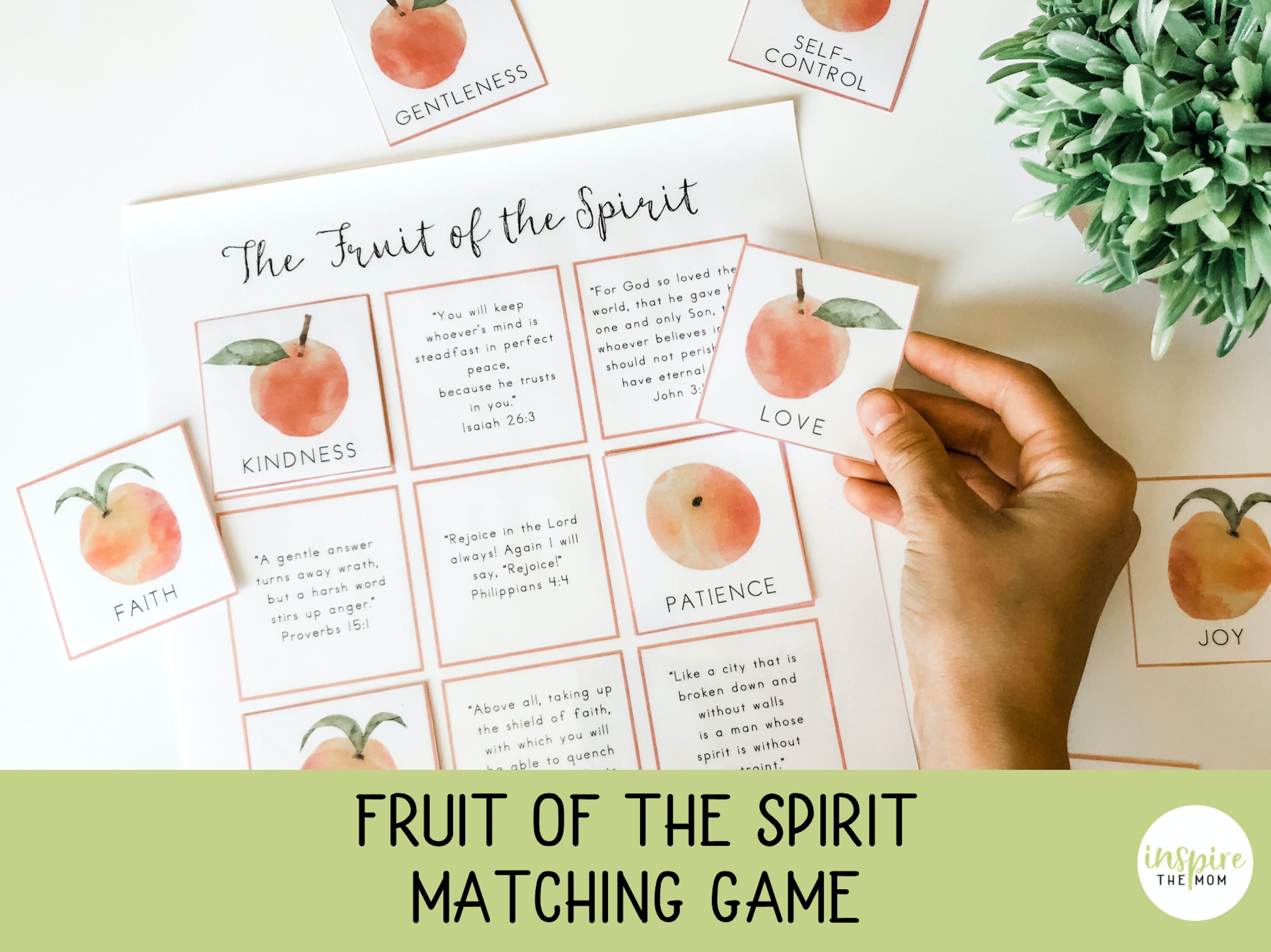 Fruit of the Spirit Printable Matching Game, Galatians 5 Activity ...