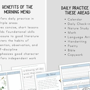 Morning Menu Pages for May, Homeschool Printable, Morning Time, Morning ...