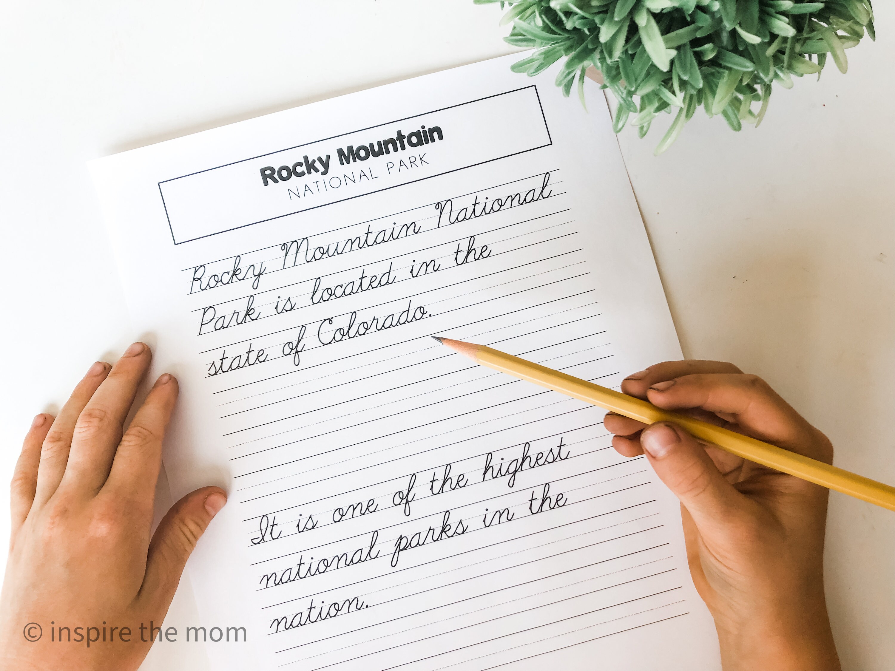 U.S. National Parks Cursive Copywork National Park Facts - Etsy