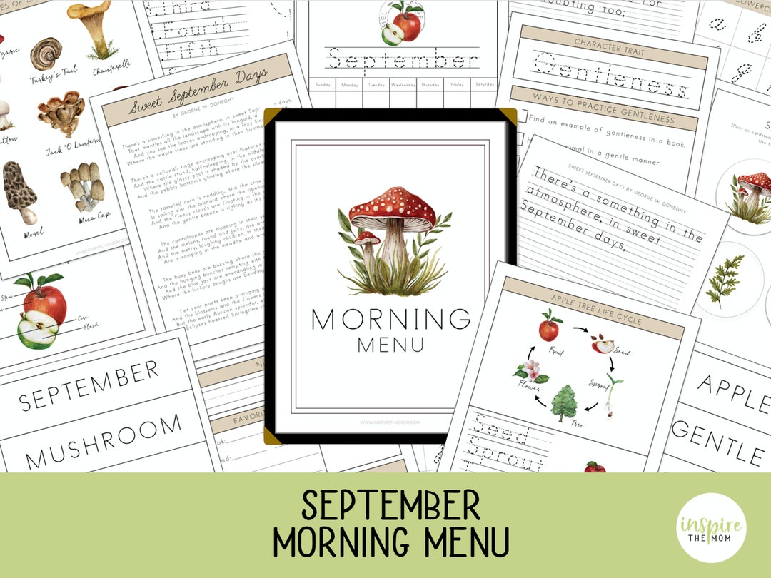 Morning Menu Pages for September | Morning Time Basket | Charlotte ...