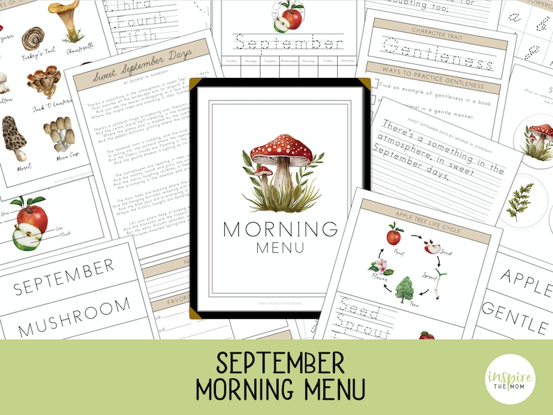 Morning Menu Pages for September | Morning Time Basket | Charlotte ...