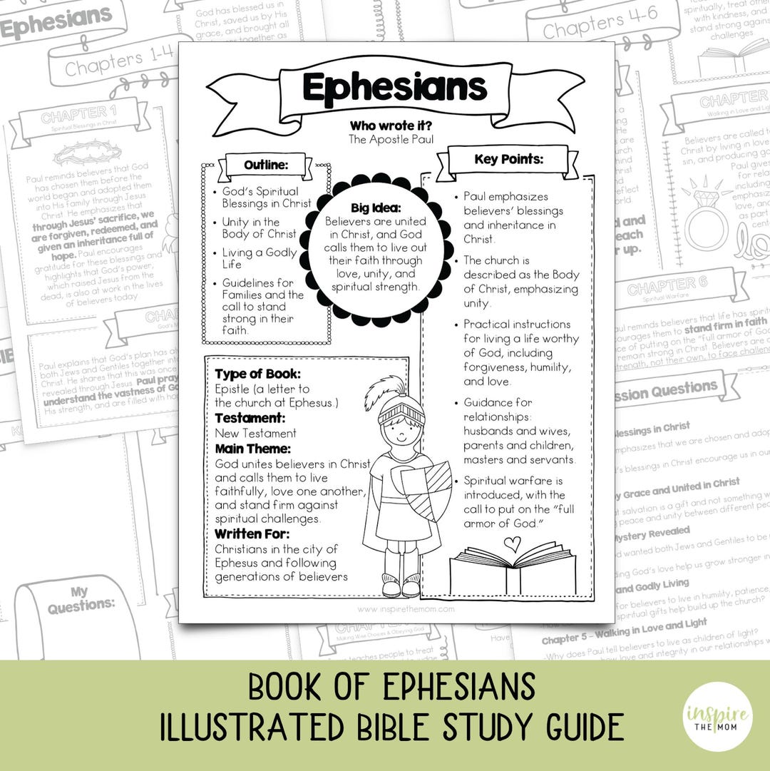 Book of Ephesians Illustrated Bible Study Guide for Kids | Chapter ...
