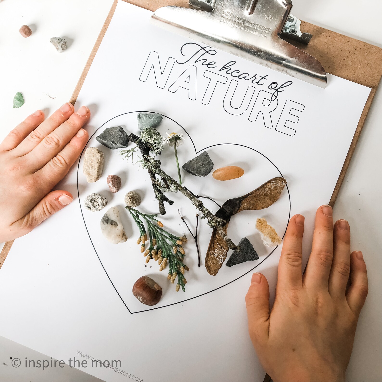 The Heart of Nature Craft Template, Heart Craft, Nature Study ...