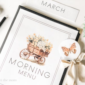 Spring Morning Menu Bundle, March, April, May, Homeschool Printable ...
