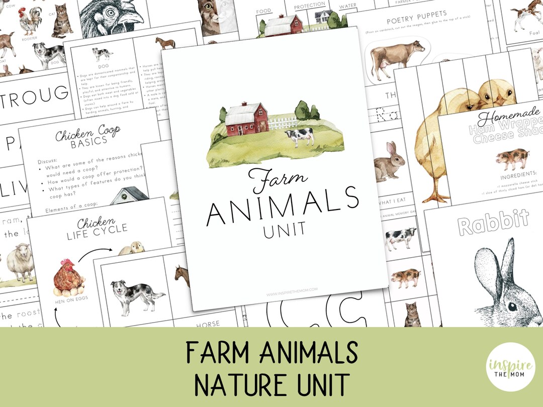 Farm Animals Unit Study | Prek–2nd Nature Activities | Montessori ...