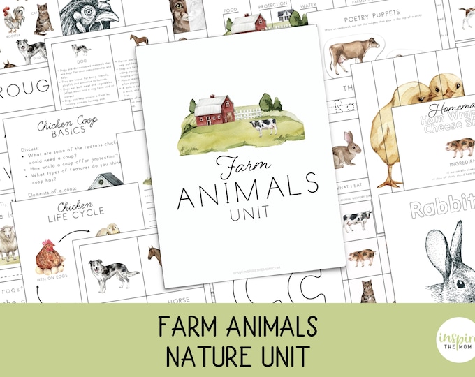 Farm Flashcards Printable Montessori Flash Cards Three Part Cards Farm ...