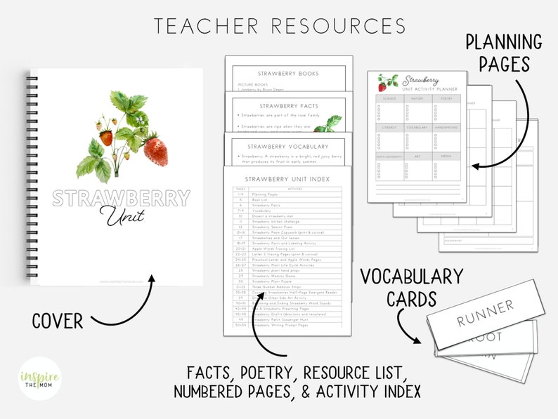 Strawberry Unit Study | Life Cycle | Poem Activities | Spring and ...