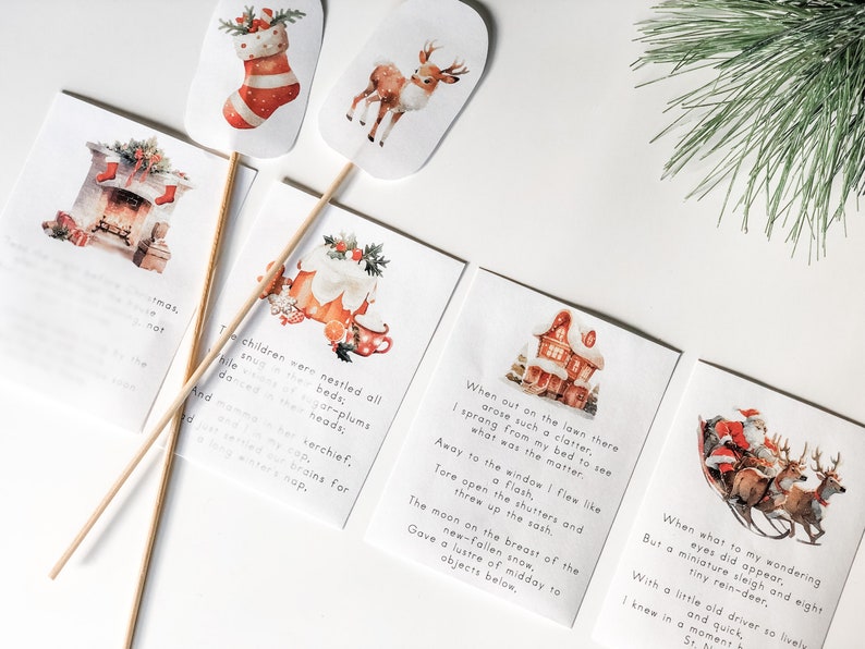 Twas the Night Before Christmas, Poetry Cards, 12 Printable Cards ...