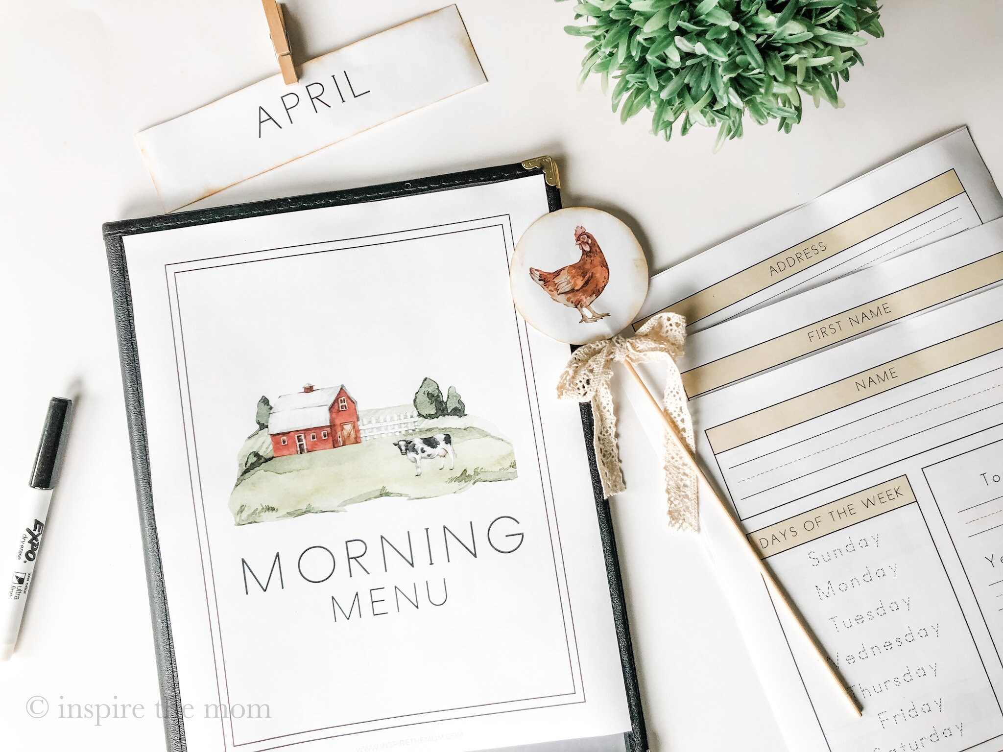 Spring Morning Menu Bundle, March, April, May, Homeschool Printable ...