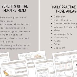 Fourth Grade Morning Menu Pages, Morning Time Basket, Elementary, 4th ...