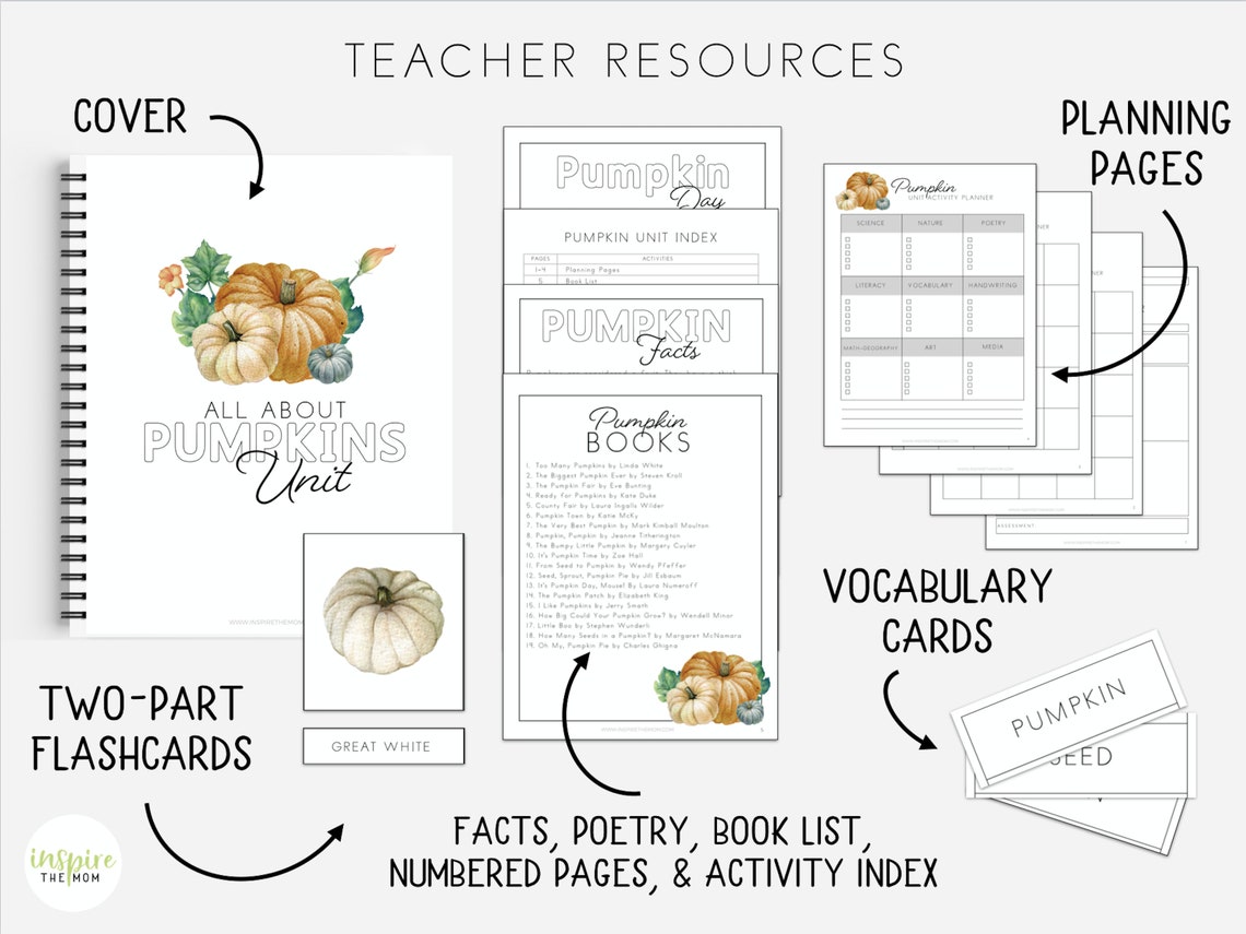 Pumpkin Unit Study Pumpkin Activities Prek 2nd Grade Fall - Etsy