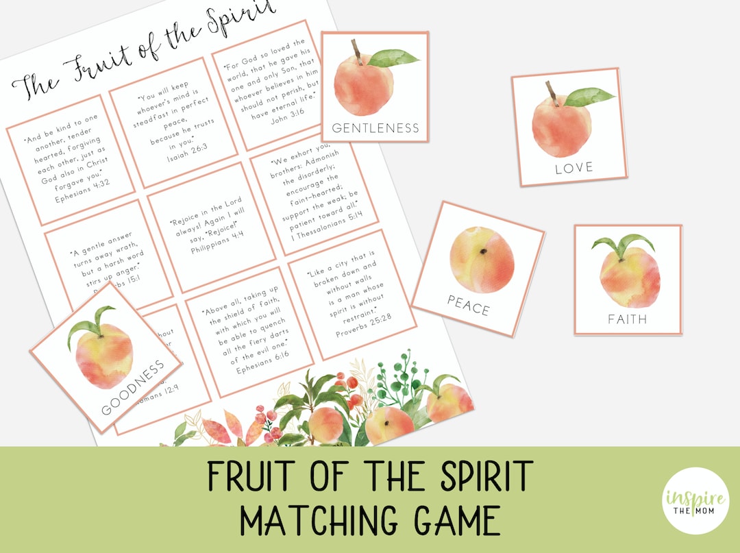 Fruit of the Spirit Printable Matching Game, Galatians 5 Activity ...