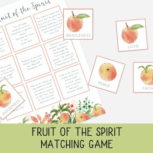 Fruit of the Spirit Printable Matching Game, Galatians 5 Activity ...