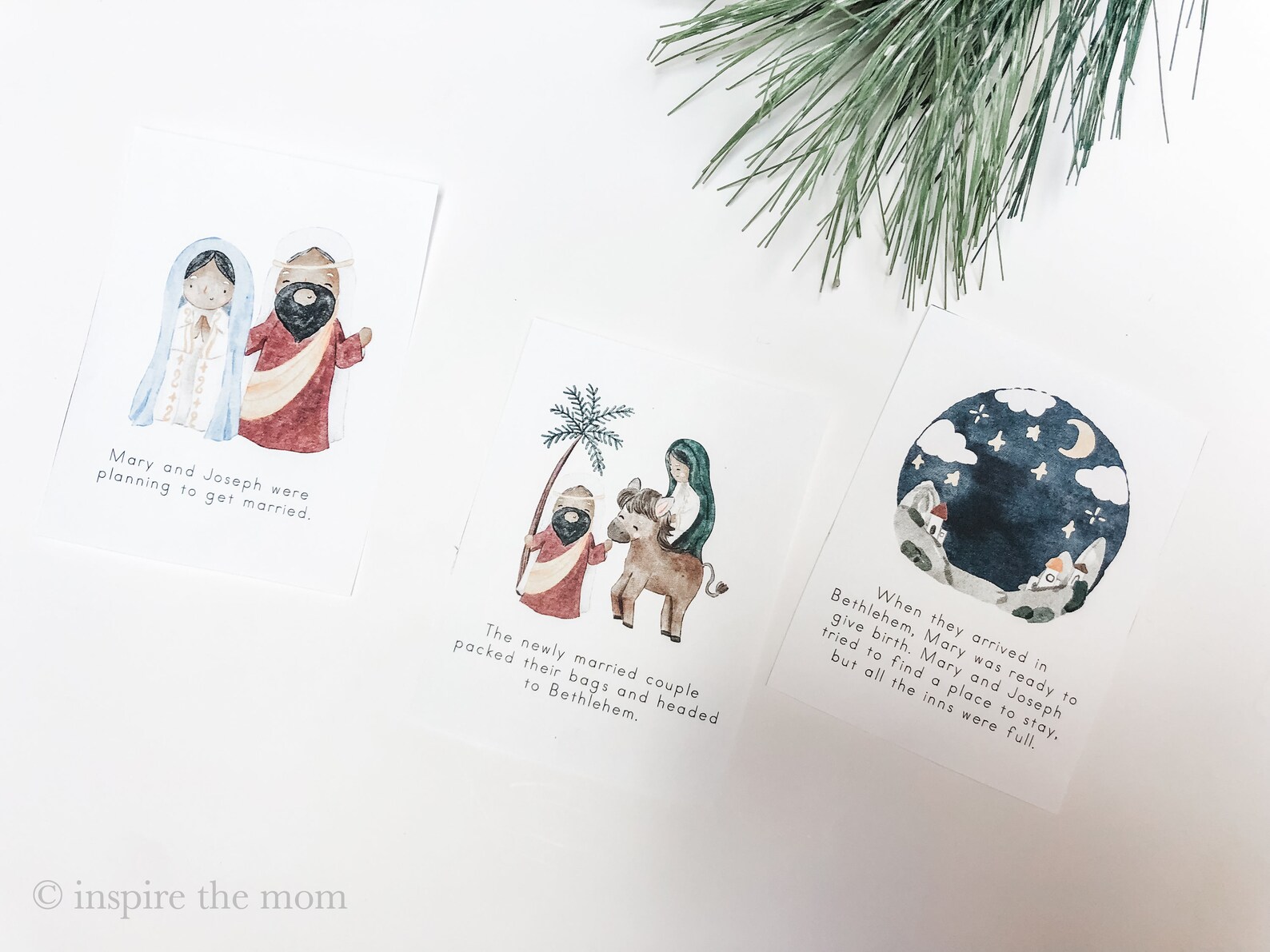 Nativity Story Cards, 12 Printable Cards, Jesus' Birth, Advent ...
