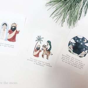 Nativity Story Cards, 12 Printable Cards, Jesus' Birth, Advent ...
