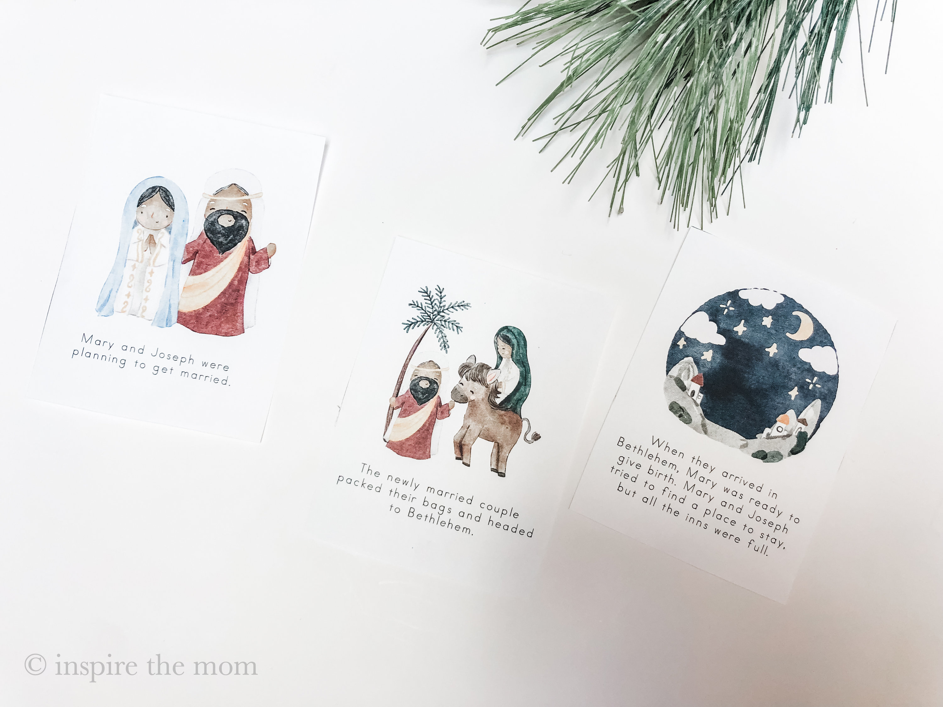 Nativity Story Cards, 12 Printable Cards, Jesus' Birth, Advent ...
