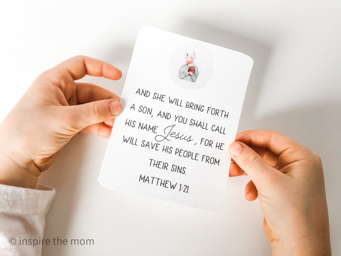 Christmas Advent Scripture Cards Nativity Advent 12 - Etsy