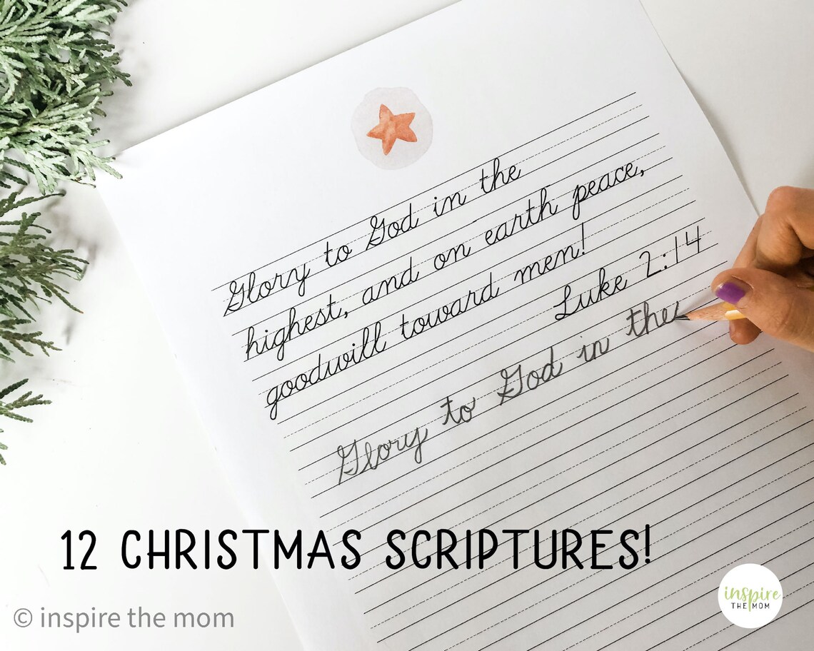 Christmas Advent Scripture Copywork, Print and Cursive Christmas ...