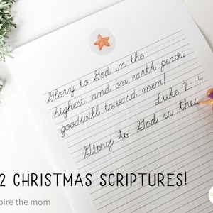 Christmas Advent Scripture Copywork, Print and Cursive Christmas ...