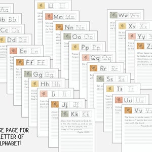 Print Alphabet Bible Verse Copywork, Print Copywork, Print Handwriting ...