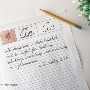 Cursive Alphabet Bible Verse Copywork, Cursive Copywork, Cursive ...