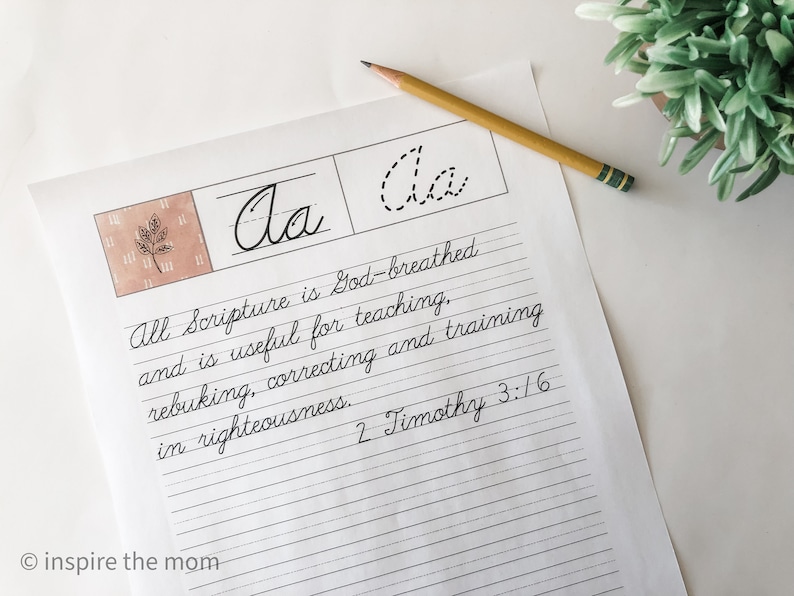 Cursive Alphabet Bible Verse Copywork Cursive Copywork - Etsy