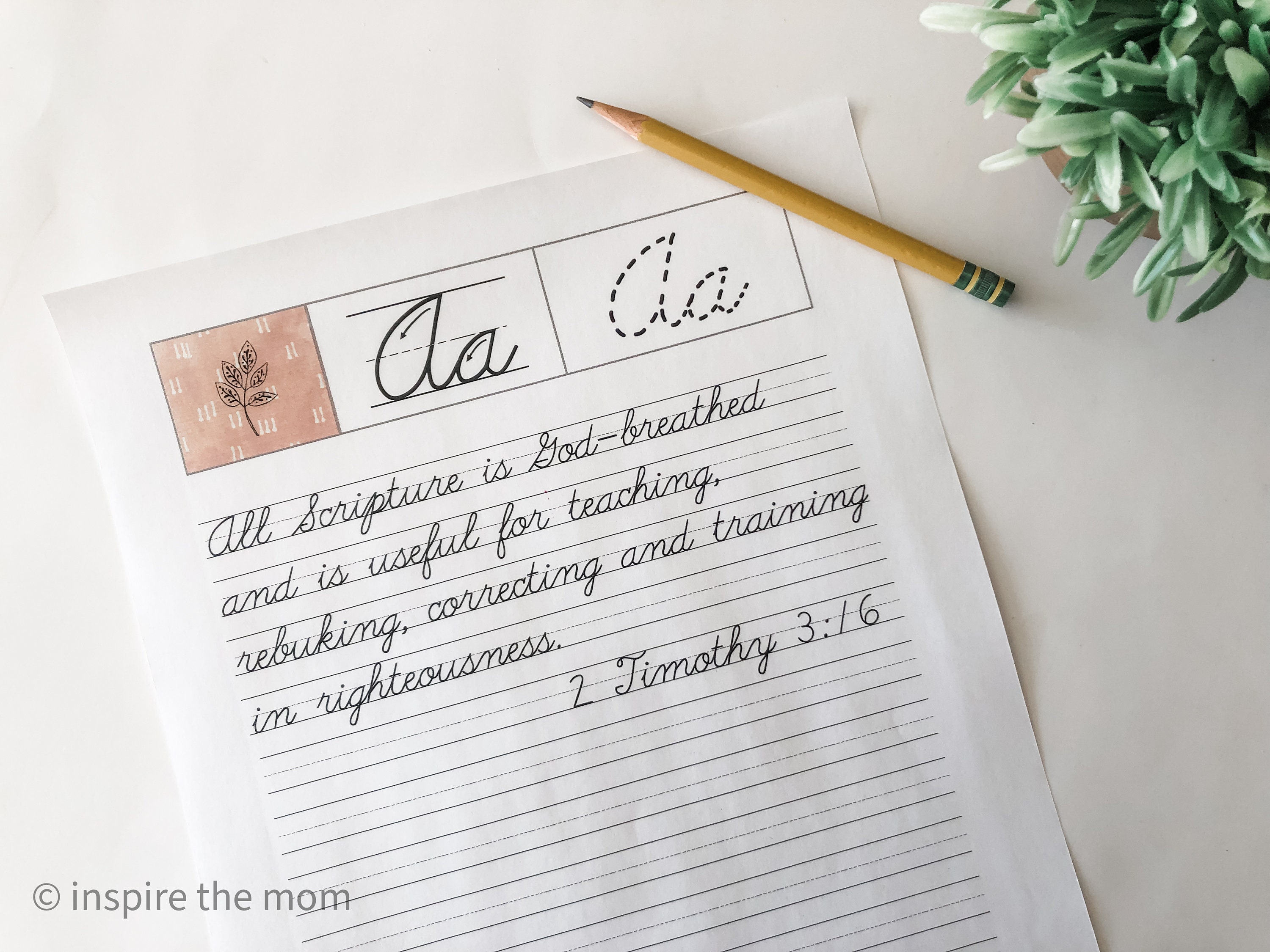 Cursive Alphabet Bible Verse Copywork, Cursive Copywork, Cursive ...