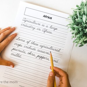 Continents of the World, Cursive Copywork, Continent Facts, Cursive ...