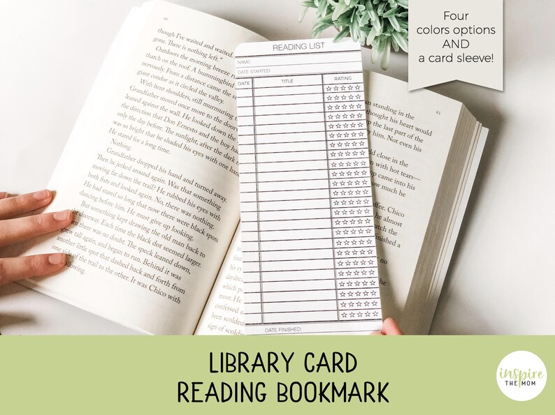 Printable Library Card Reading Bookmark Tracker for Students and ...