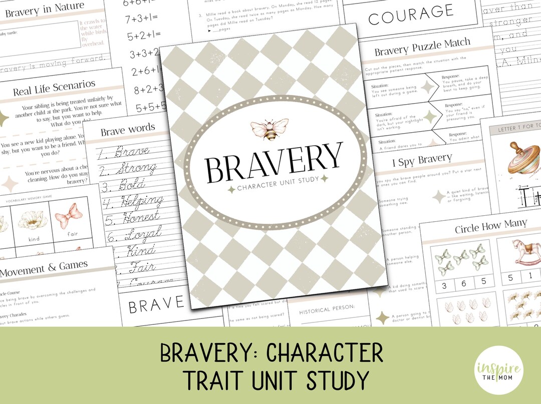 Bravery Character Trait Unit Study for Kids | Prek–4th Grade ...