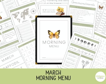 Morning Menu Pages for May, Homeschool Printable, Morning Time, Morning ...