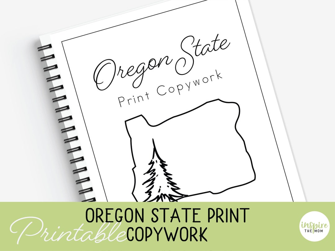 Oregon State Study PRINT Copy Work, Homeschool Printable, Oregon Facts ...