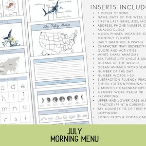 Morning Menu Pages for July | Morning Time Basket | Charlotte Mason ...