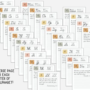 Cursive Alphabet Bible Verse Copywork, Cursive Copywork, Cursive ...