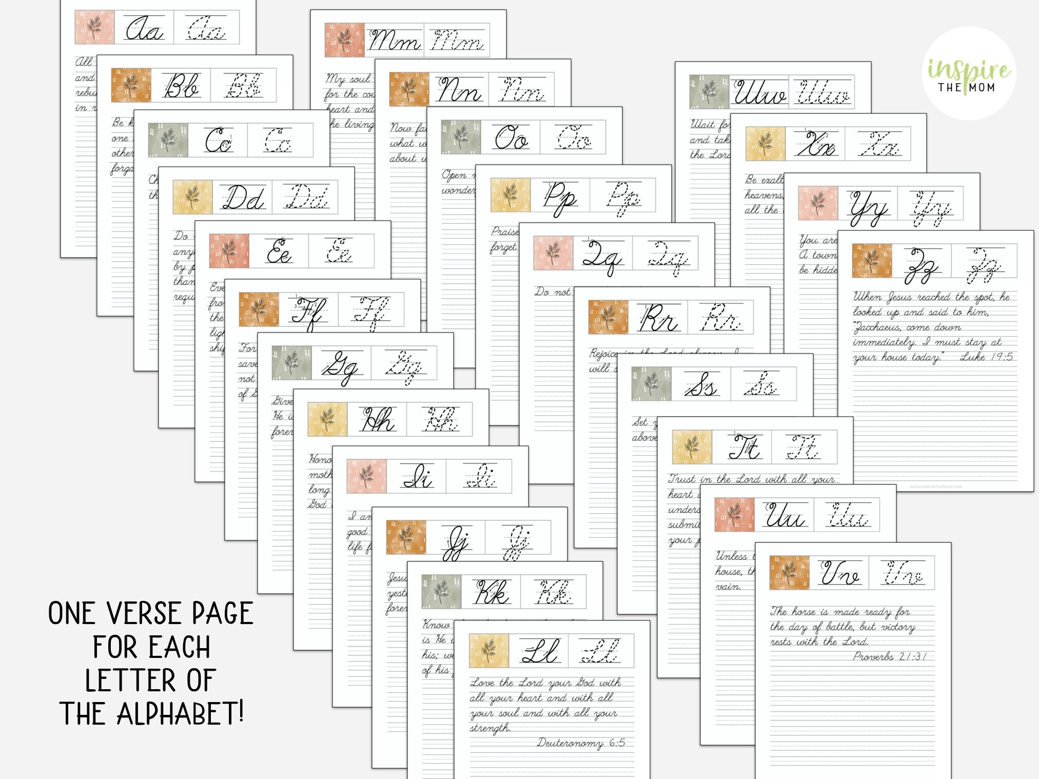 Cursive Alphabet Bible Verse Copywork Cursive Copywork - Etsy