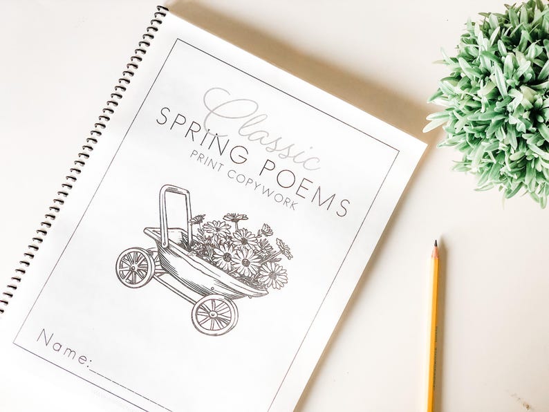 Spring Poems Print Copywork, PRINT Handwriting Practice, Spring Poetry ...