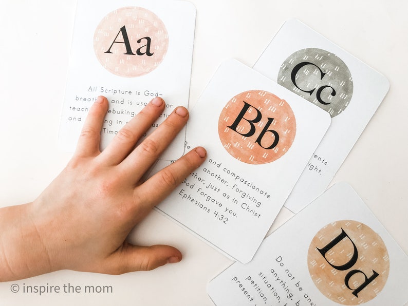 Alphabet Bible Verse Cards for Scripture Memorization, Bible Activity ...