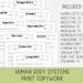 Human Body Systems, Print Copywork, Human Body Facts, Print Handwriting ...