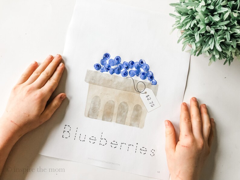 Blueberry Craft Template, Fingerprint Craft, Preschool Craft ...