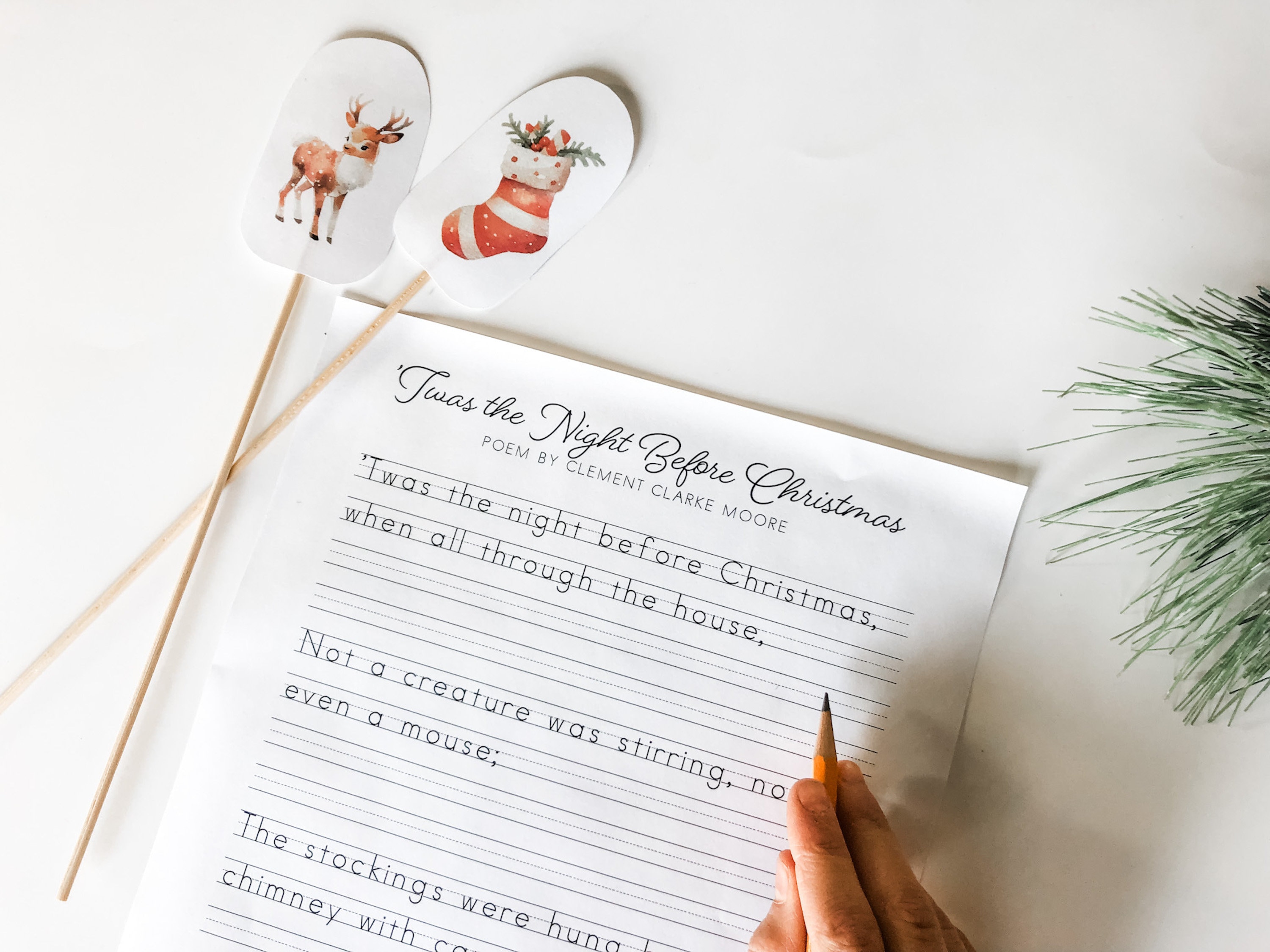 Twas the Night Before Christmas, Print Copywork, Christmas Poem, Poetry ...