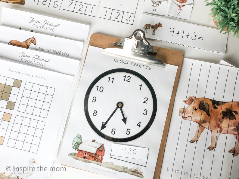 Farm Animal Unit BUNDLE Nature Study Math Language Arts - Etsy