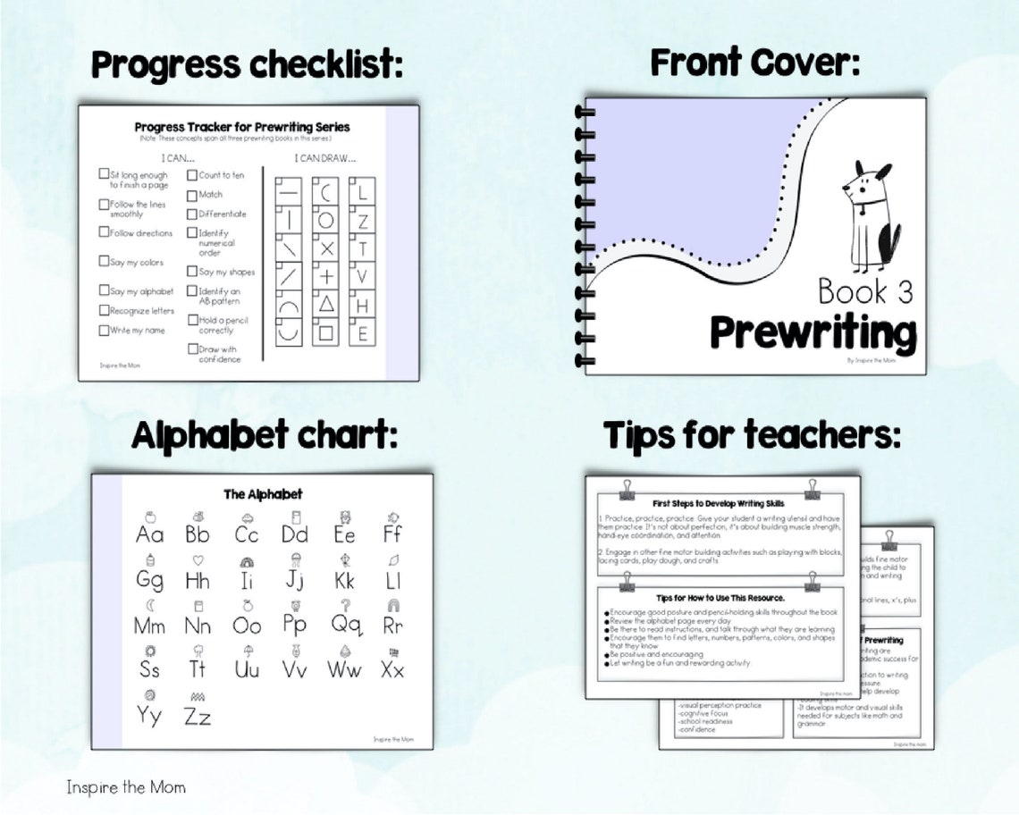 Preschool Prewriting Book 3 | Fine Motor Tracing Worksheets for Early ...