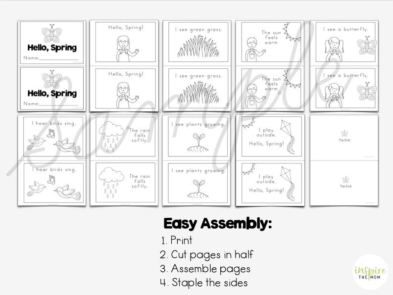 Hello, Spring Emergent Reader Printable | Preschool, Kindergarten - Etsy